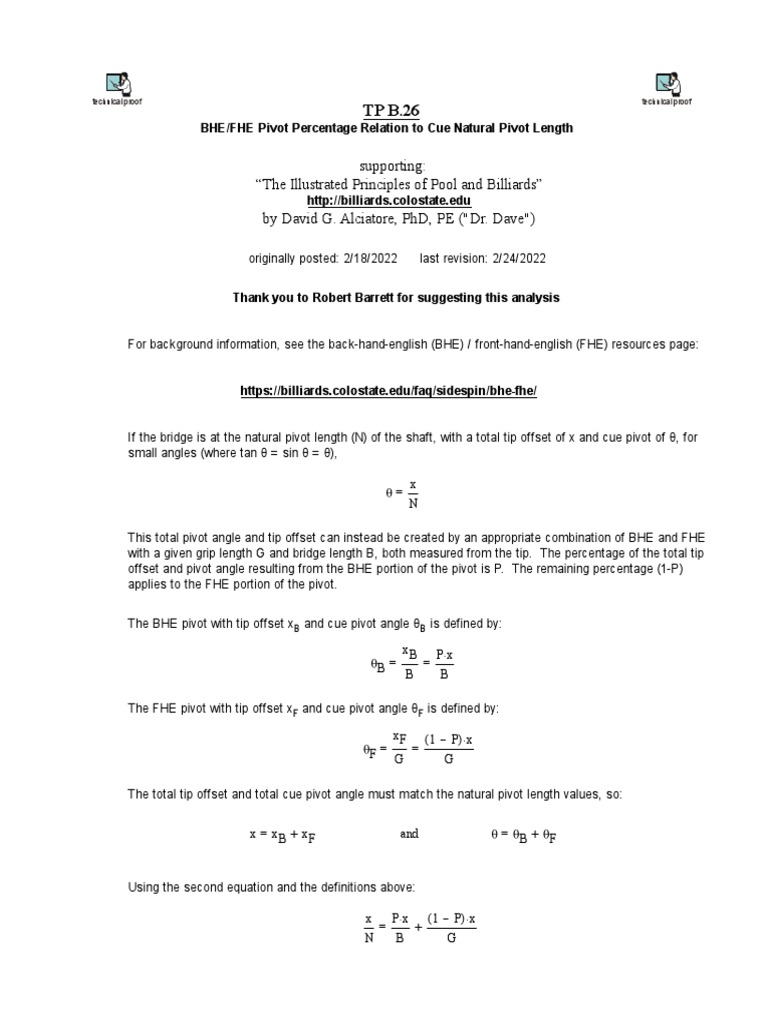 Supporting: "The Illustrated Principles of Pool and Billiards" by David ...