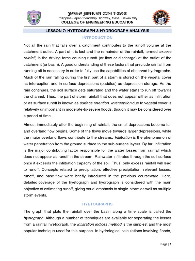 Hyetograph and Hydrograph Analysis | PDF | Drainage Basin | Surface Runoff