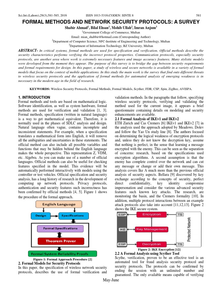 01 Formal Methods and Network Security Protocols | PDF | Formal Methods ...