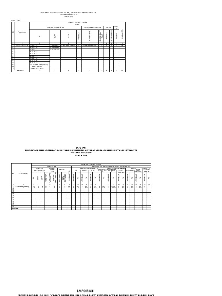 Format Laporan TTU PASAR | PDF