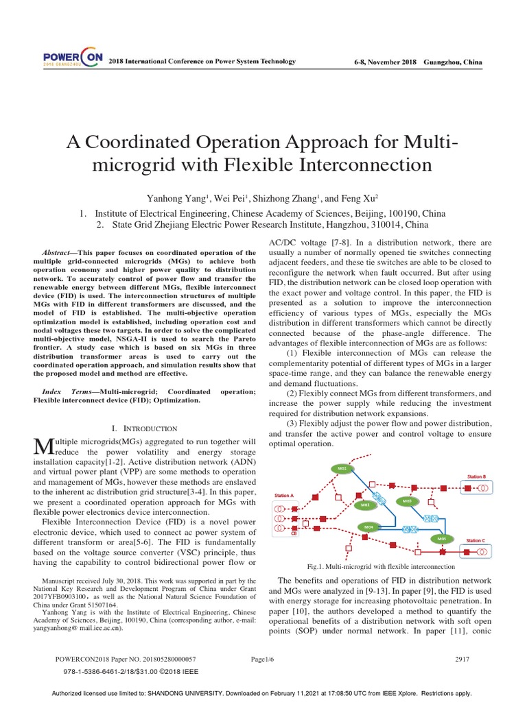 C. A Coordinated Operation Approach For Multimicrogrid With Flexible ...