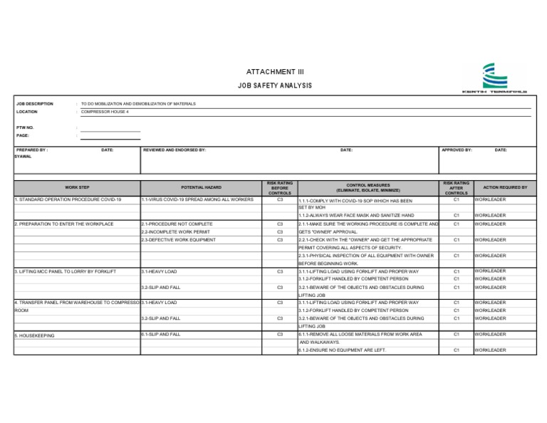 Jha Mob Demob Materials | Download Free PDF | Forklift | Health Sciences