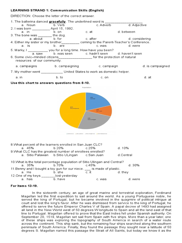 Communication Skills English Learning Strand 1 | PDF | Volcano | Area