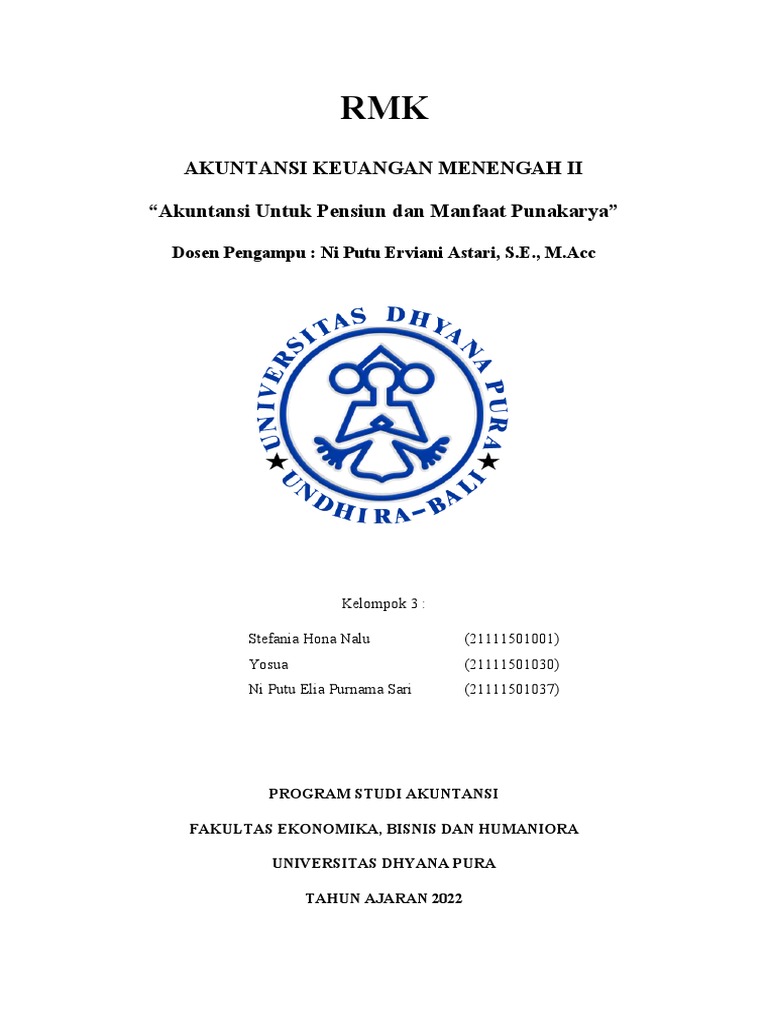 RMK AKM2 Akuntansi Untuk Pensiun Dan Manfaat Punakarya | PDF