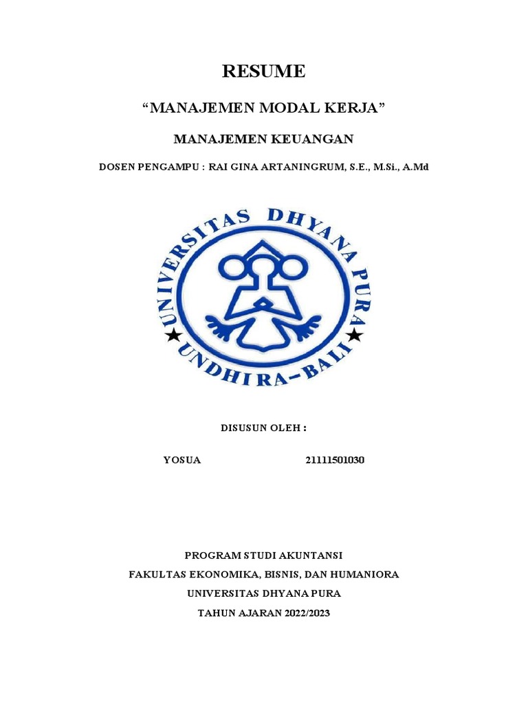 RESUME MK (Yosua) | PDF