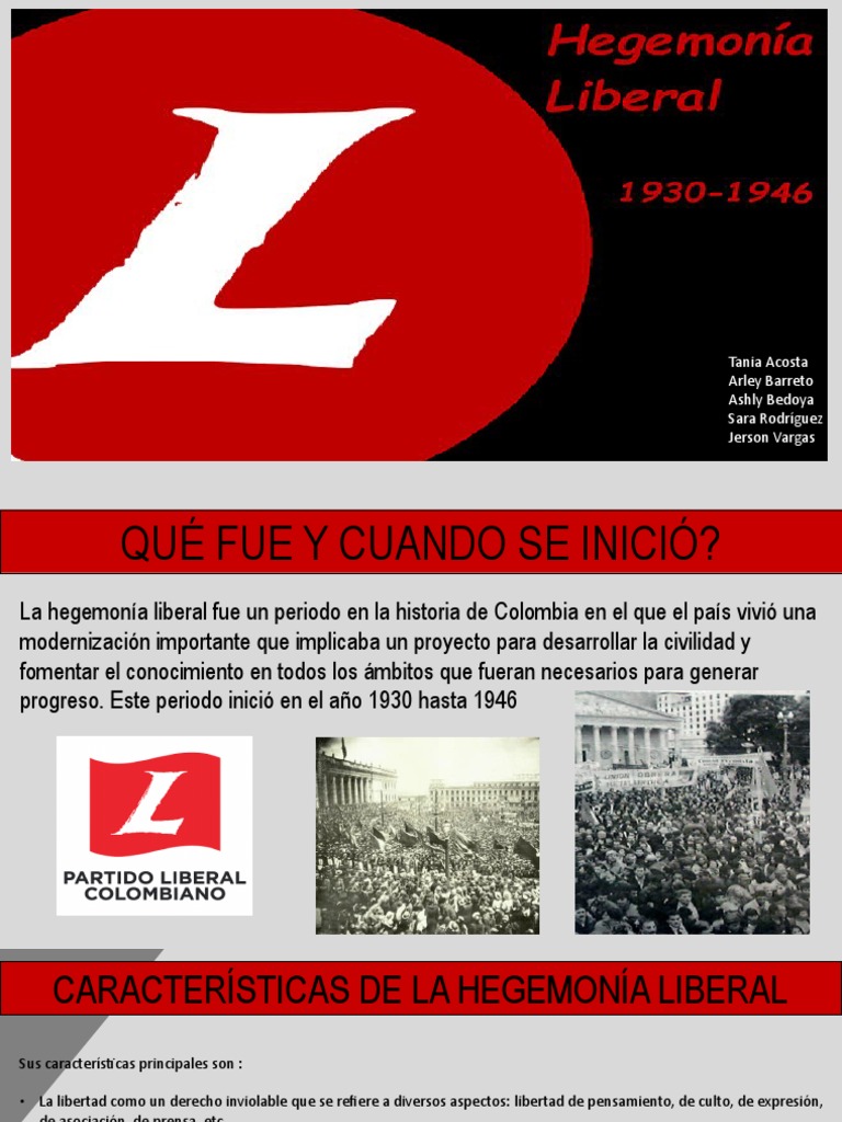 Hegemonía Liberal en Colombia (1930-1946) | PDF | Gran depresion ...