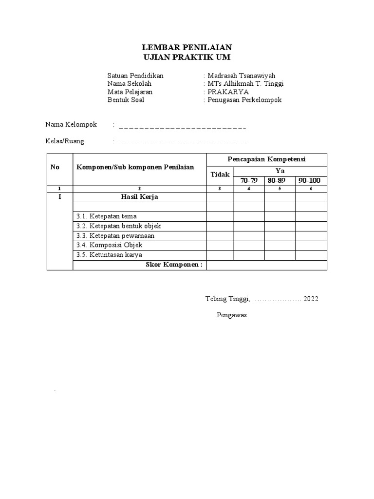 Penilaian Ujian Praktek | PDF