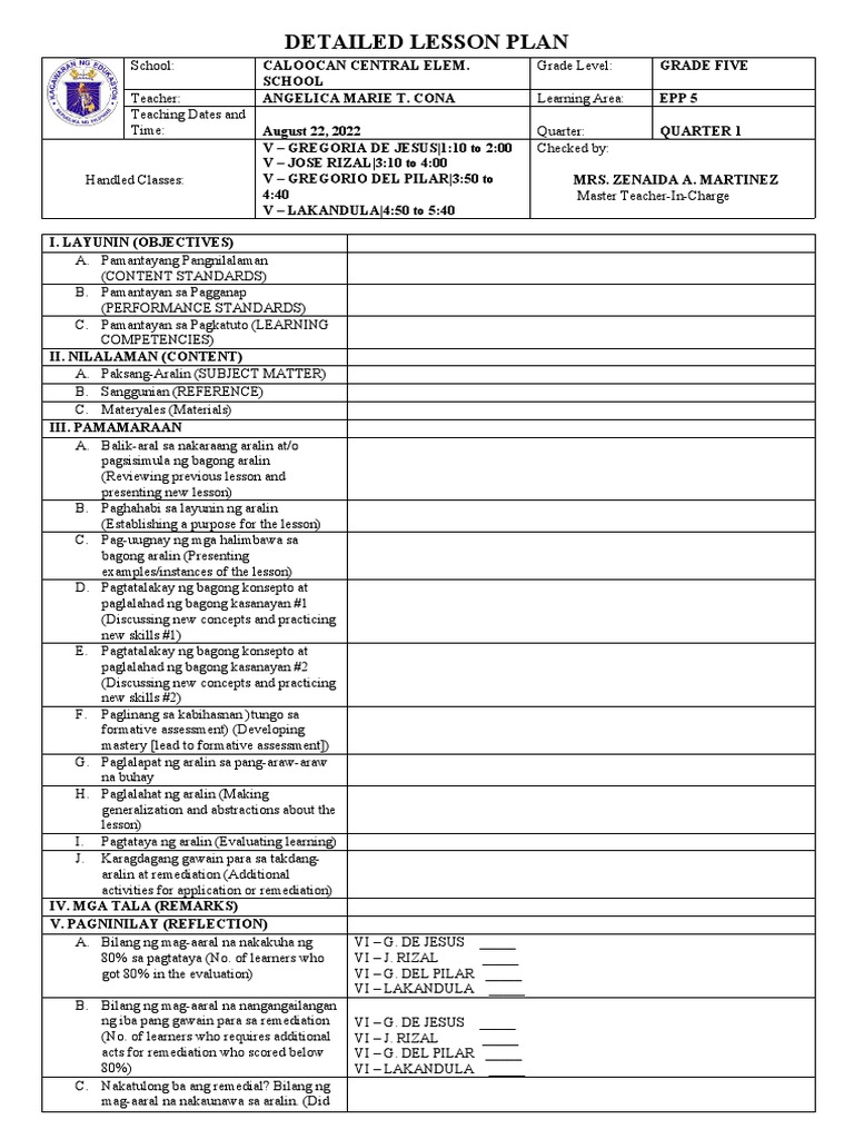 1template - Detailed Lesson Plan | PDF | Lesson Plan | Change
