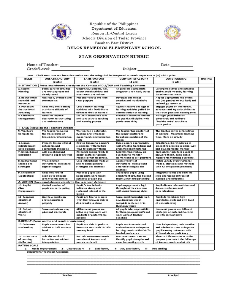 2022 Star Rubric | Download Free PDF | Educational Assessment | Learning
