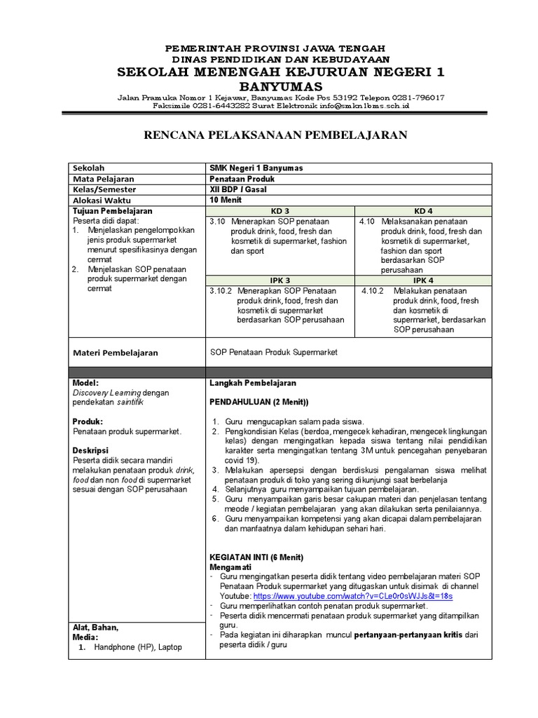 Sop Penataan Produk Supermarket | PDF