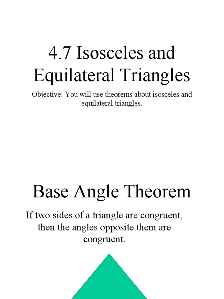 47 Isosceles and Equilateral Triangles | PDF | Triangle | Euclid