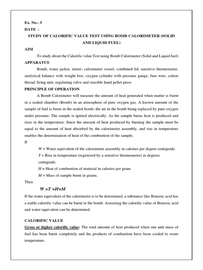 Exp 3 | PDF | Combustion | Physical Chemistry