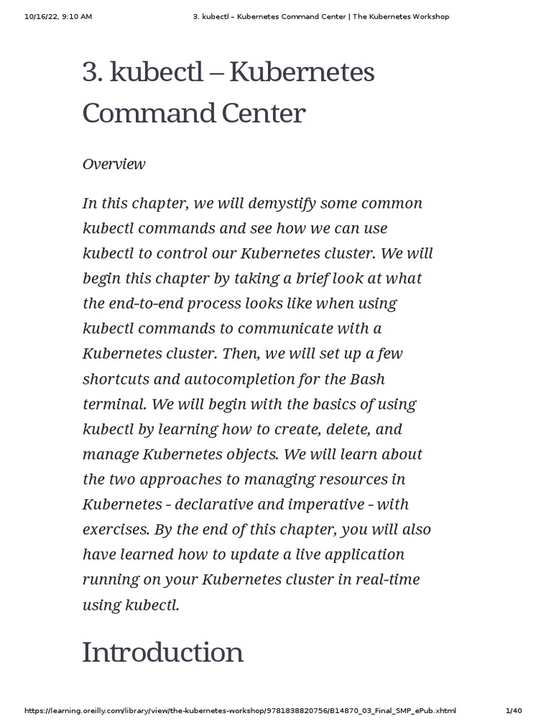 Kubectl Kubernetes Command Center The Kubernetes Workshop Pdf Information Technology