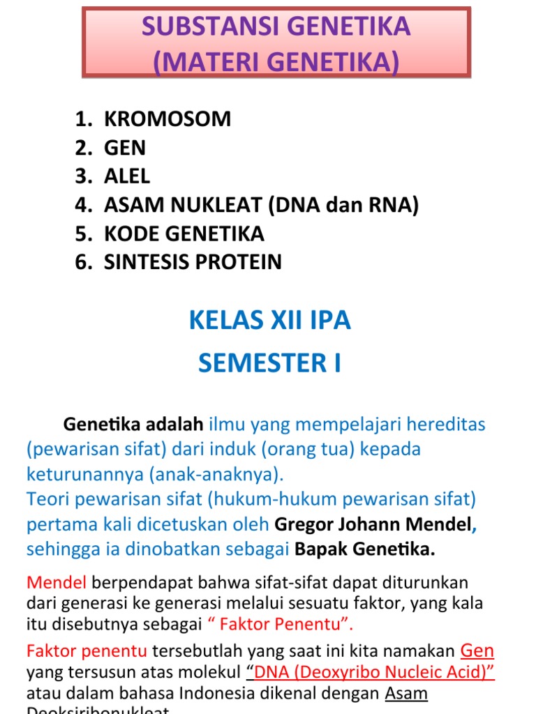 Substansi Genetika | PDF