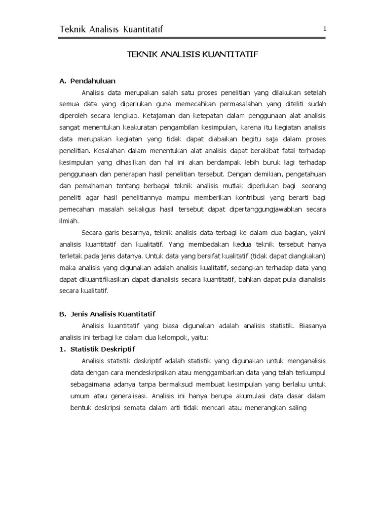 Teknik Analisis Kuantitatif | PDF