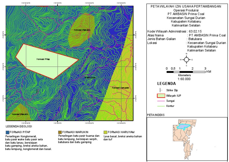 Peta IUP Batubara PT Ambasin Kalimantan | PDF