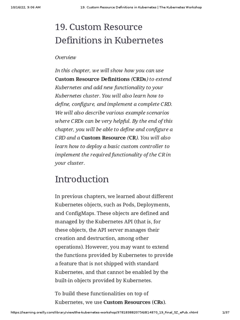 Custom Resource Definitions in Kubernetes - The Kubernetes Workshop ...