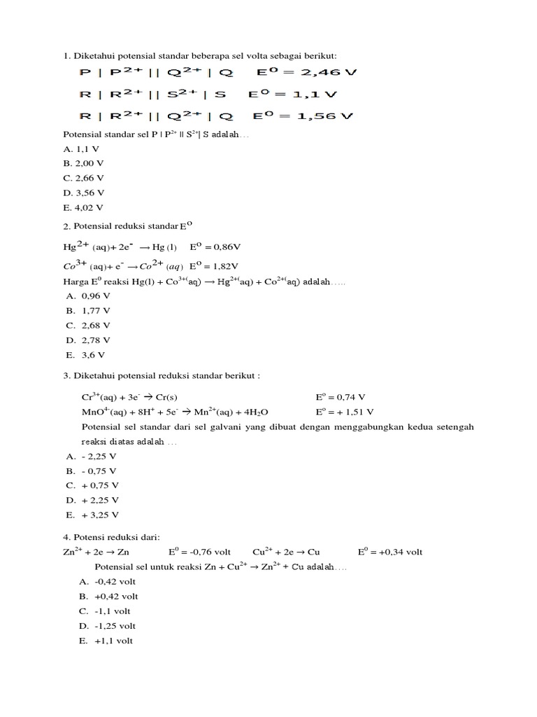 Sel Volta Soal | PDF