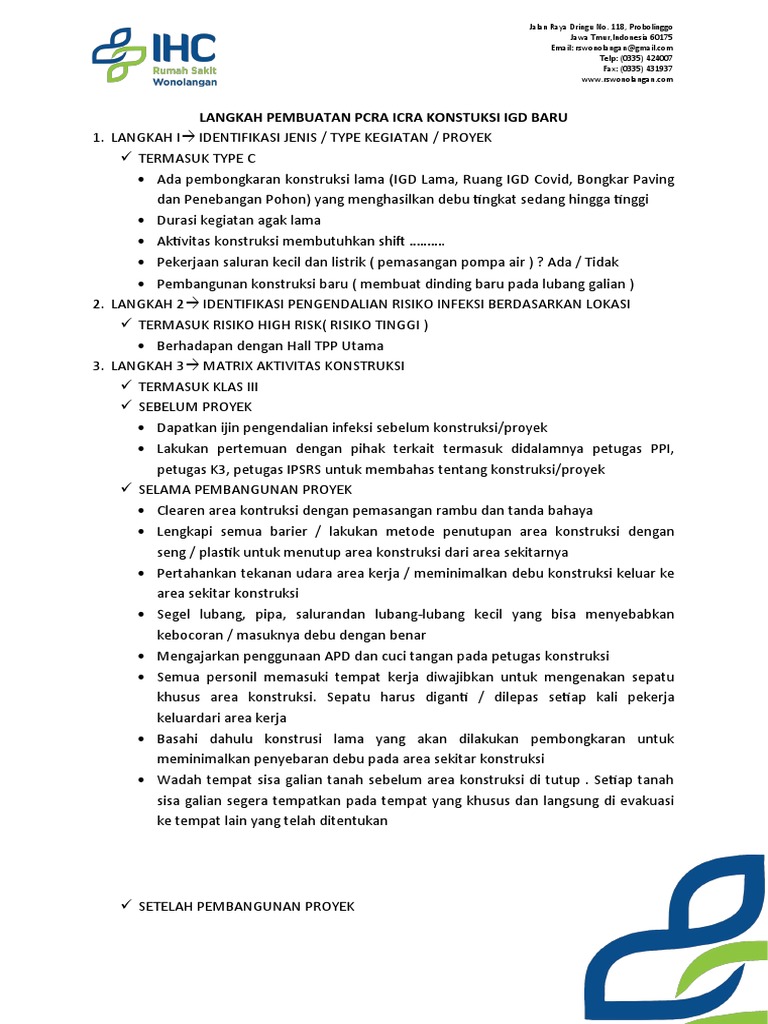 3.REKOMENDASI STEP BY STEP Renovasi IGD Baru - ICRA PPI | PDF