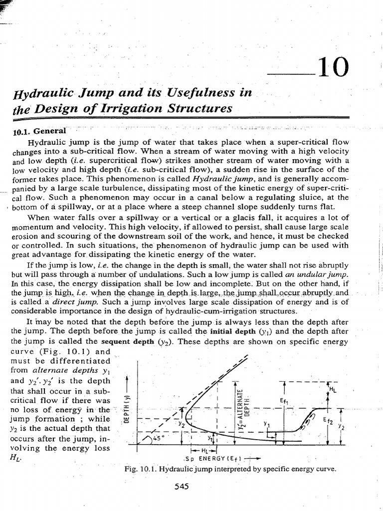 Chapter 10, Hydraulic Jump and Its Usefulness in The Design of ...