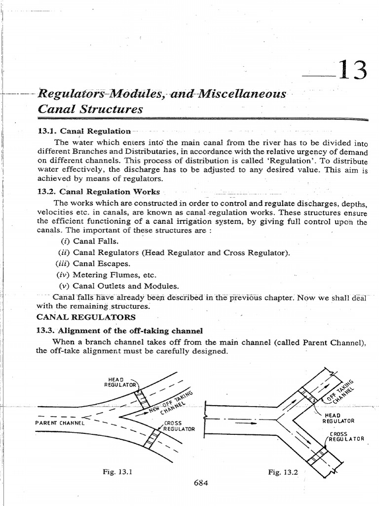 Chapter 13, Regulators Modules, and Miscellaneous Canal Structures | PDF