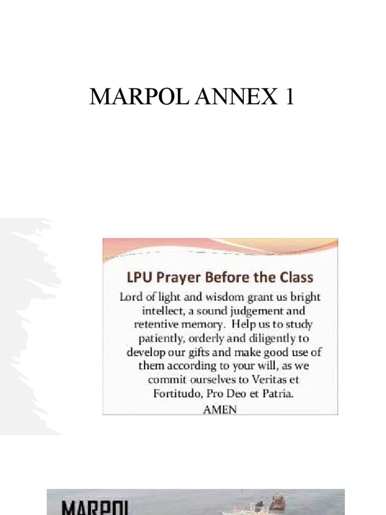 MARPOL Annex I | PDF | Oil Tanker | Water Transport