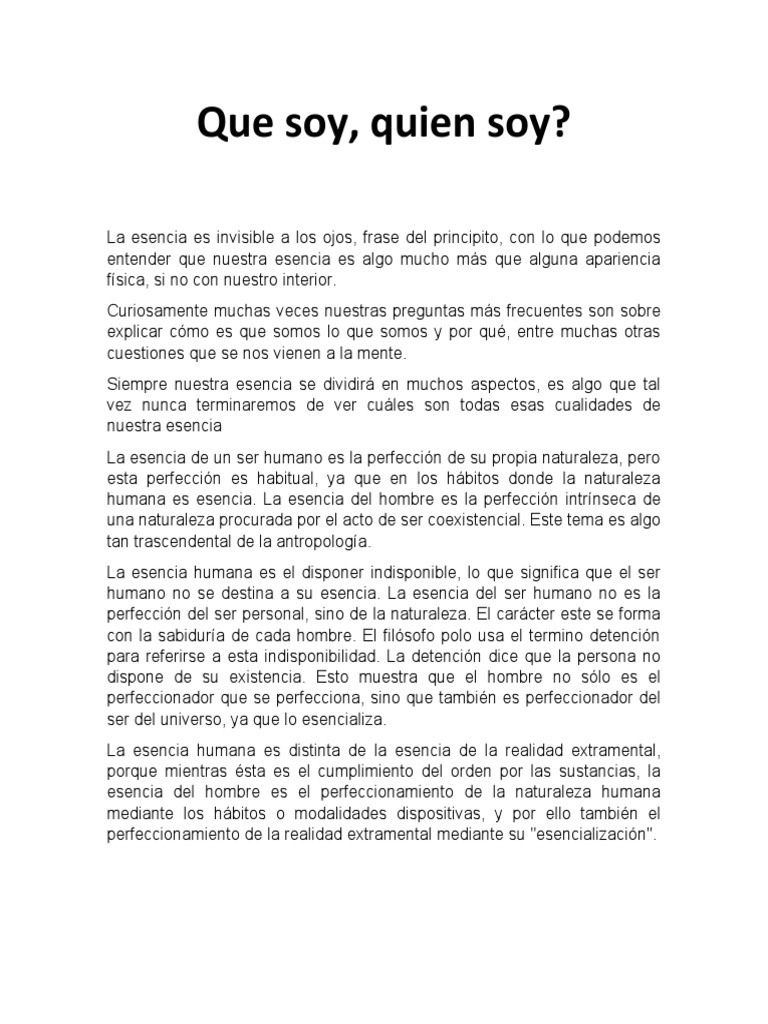 La Esencia Humana y su Perfección | PDF | Esencia | Pensamiento