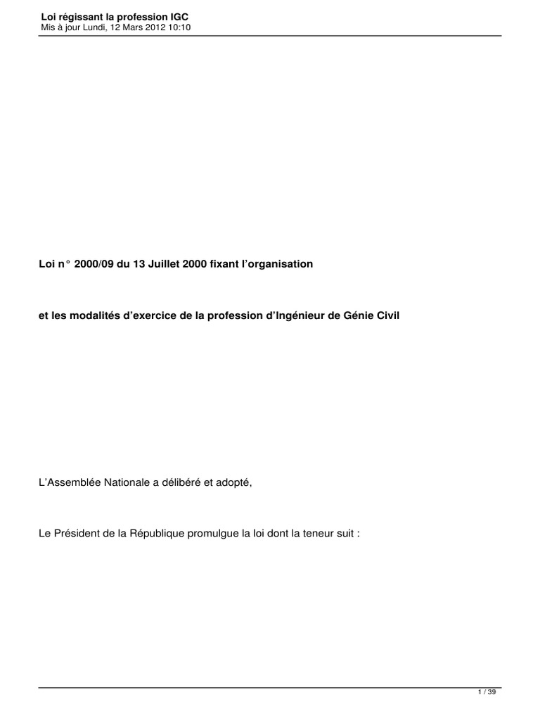 Statuts de La Profession | PDF
