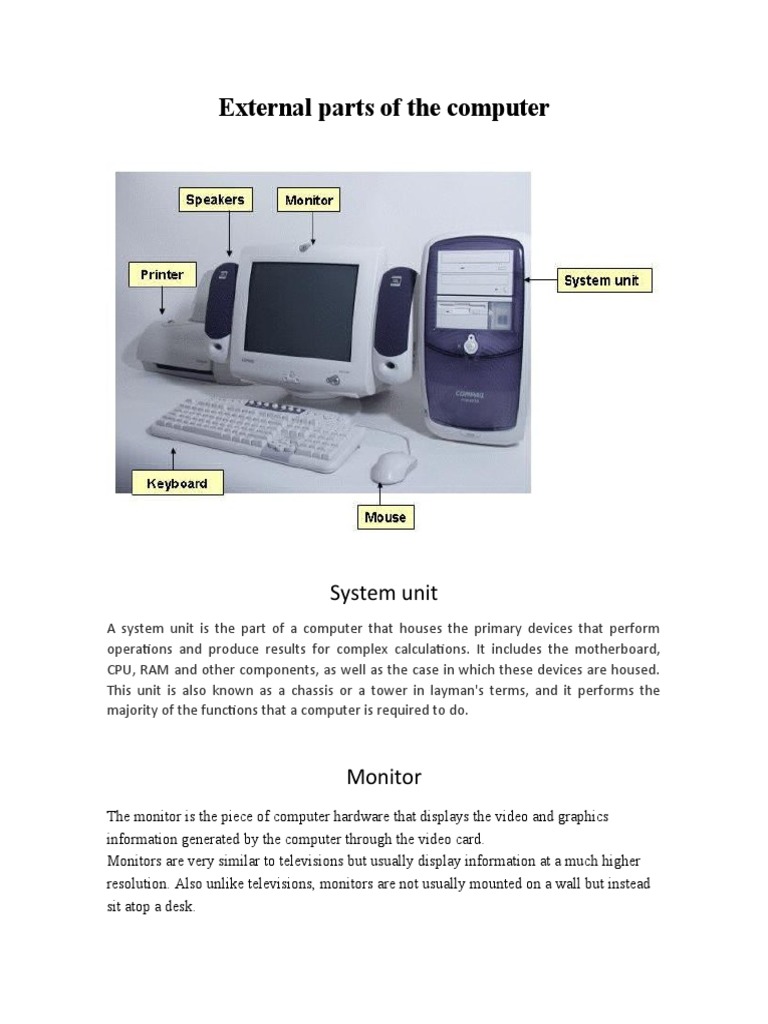 External Parts of The Computer | PDF