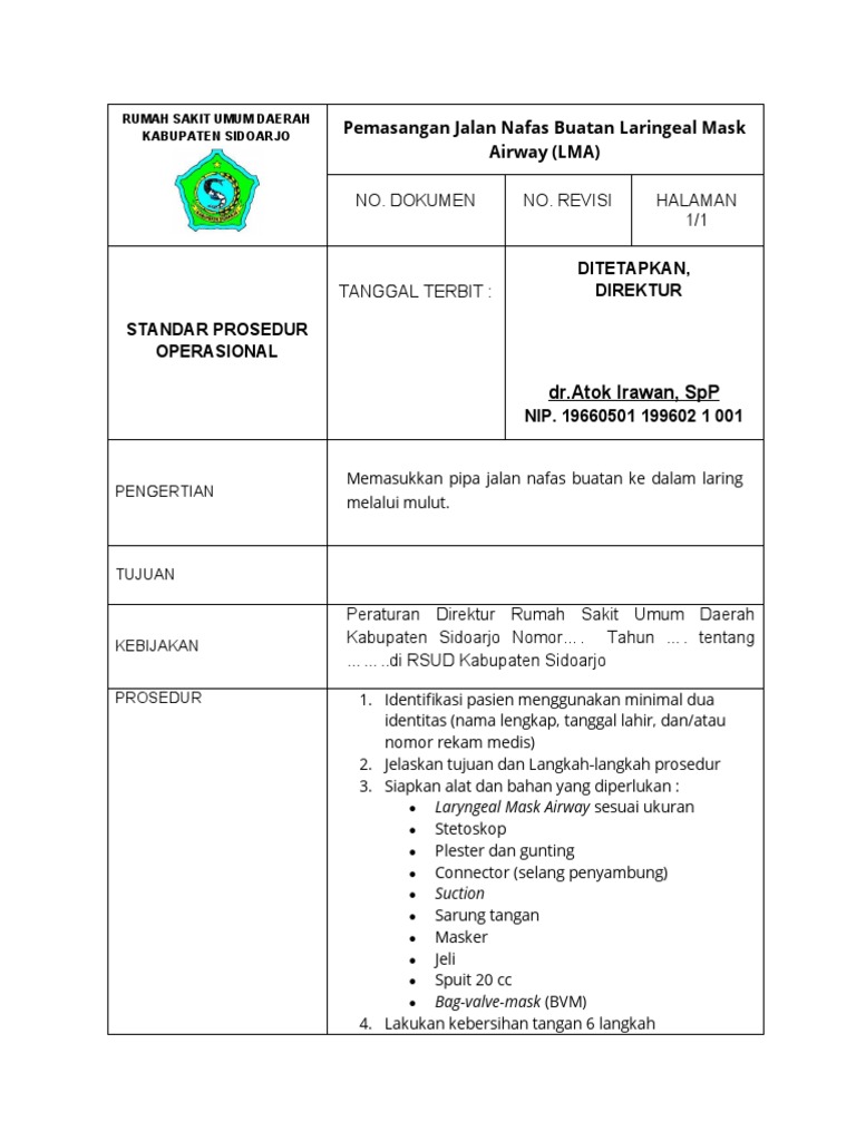 Pemasangan LMA | PDF