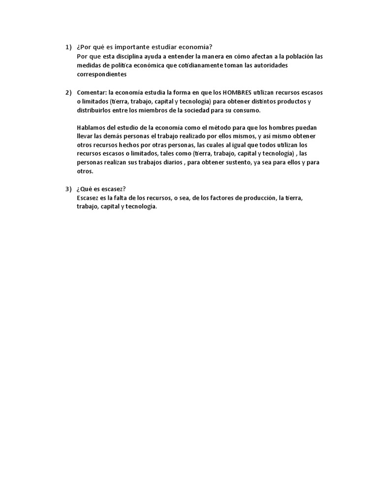 Por Qué Es Importante Estudiar Economía | PDF | Ciencias sociales