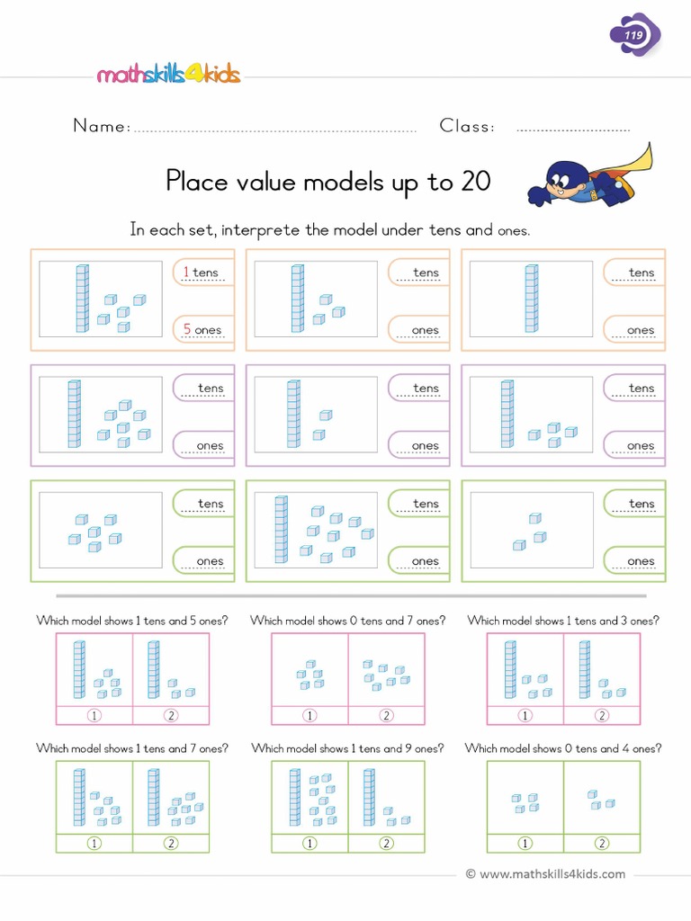 1.place Value Models Up To 20 With Cubes - b012v8 | PDF