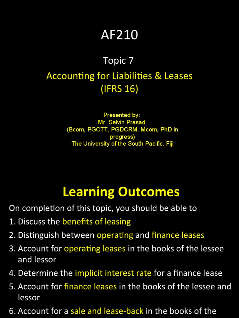 Topic 7 - Liabilities and Leasing - Notes | PDF | Lease | Economies