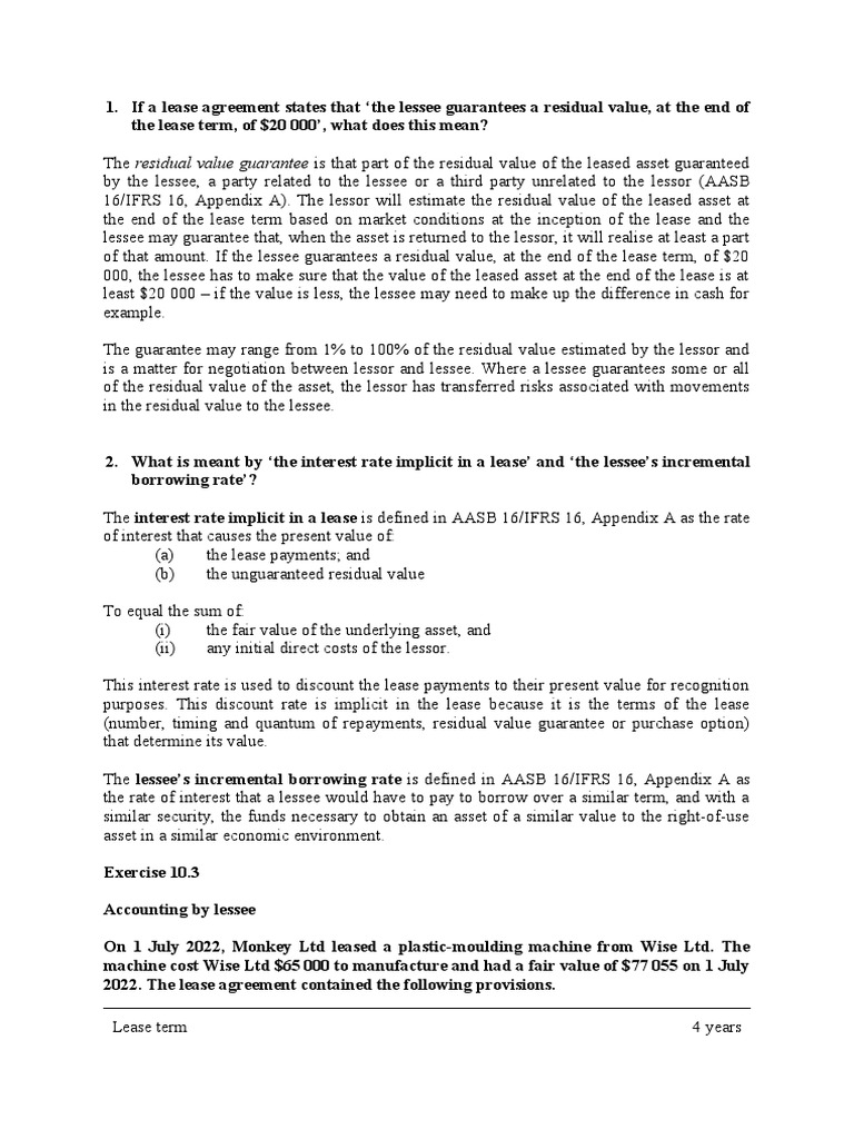 Tutorial 6 solutions | PDF | Lease | Depreciation