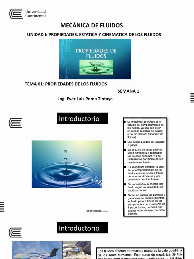 Tema 01 Propiedades de Los Fluidos | PDF | Agua | Presión
