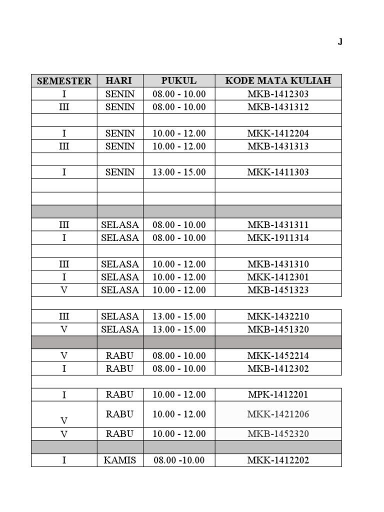 Jadwal 202101 | PDF | Teknologi & Rekayasa