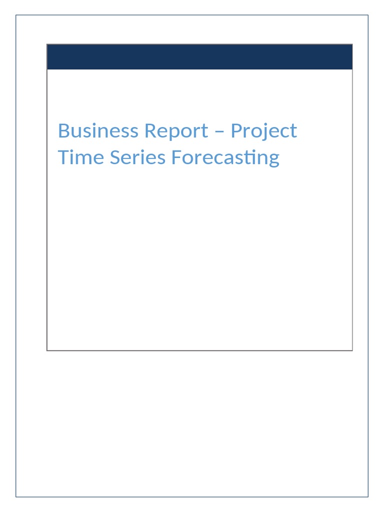 Project Time Series Forecasting Pdf Autoregressive Integrated