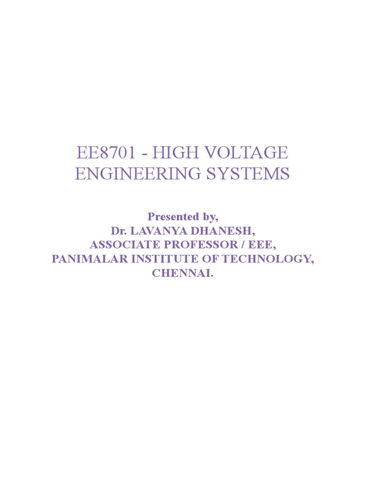 Ee 8701 Hve Unit-1 | PDF