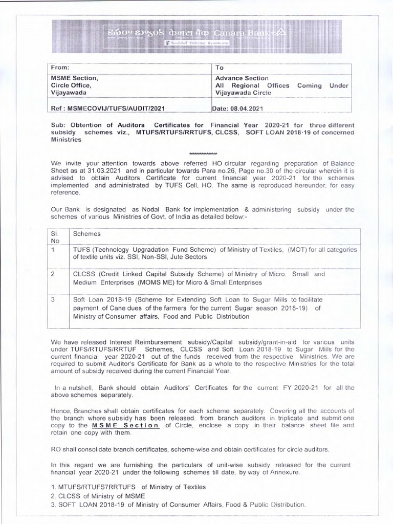 Audit Tufs CLCSS Vijayawada | PDF | Subsidy | Audit
