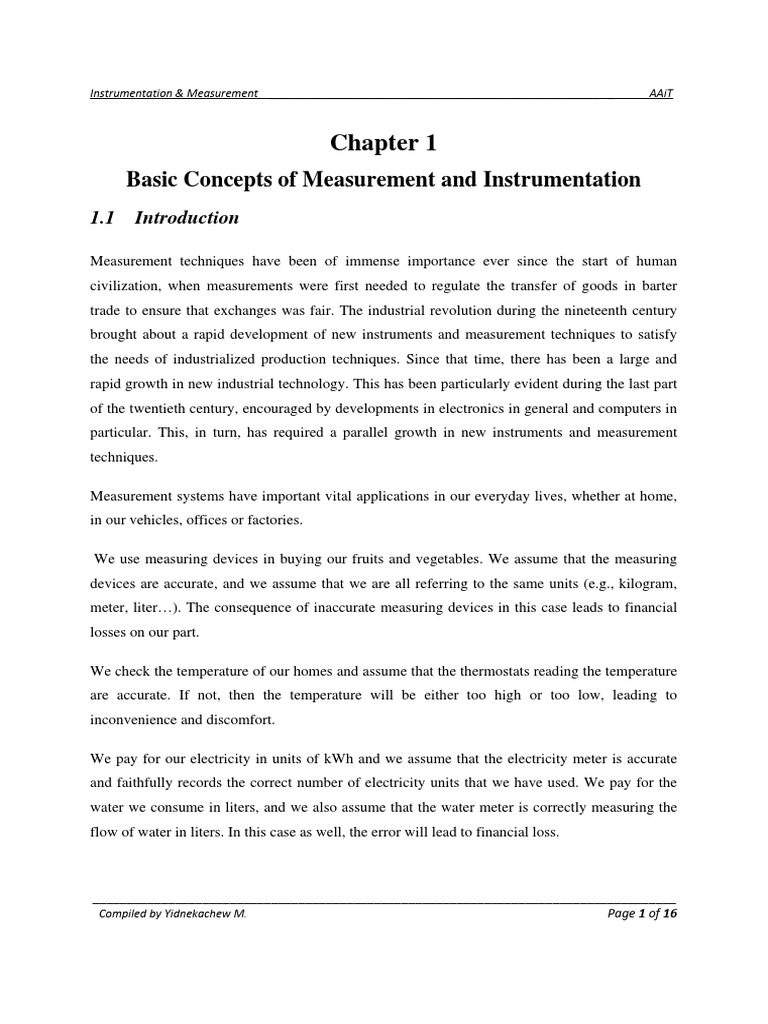 Basic Concepts of Measurement and Instrumentation | PDF | Accuracy And ...