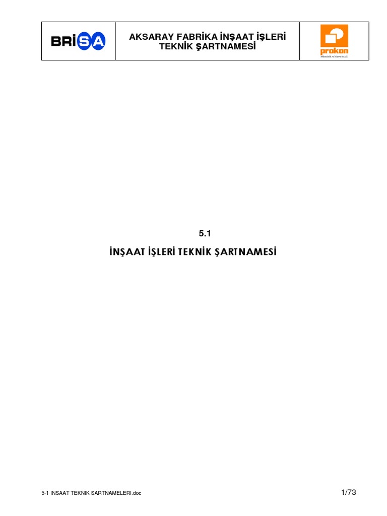 5-1 Insaat Teknik Sartnameleri (04022015) | PDF