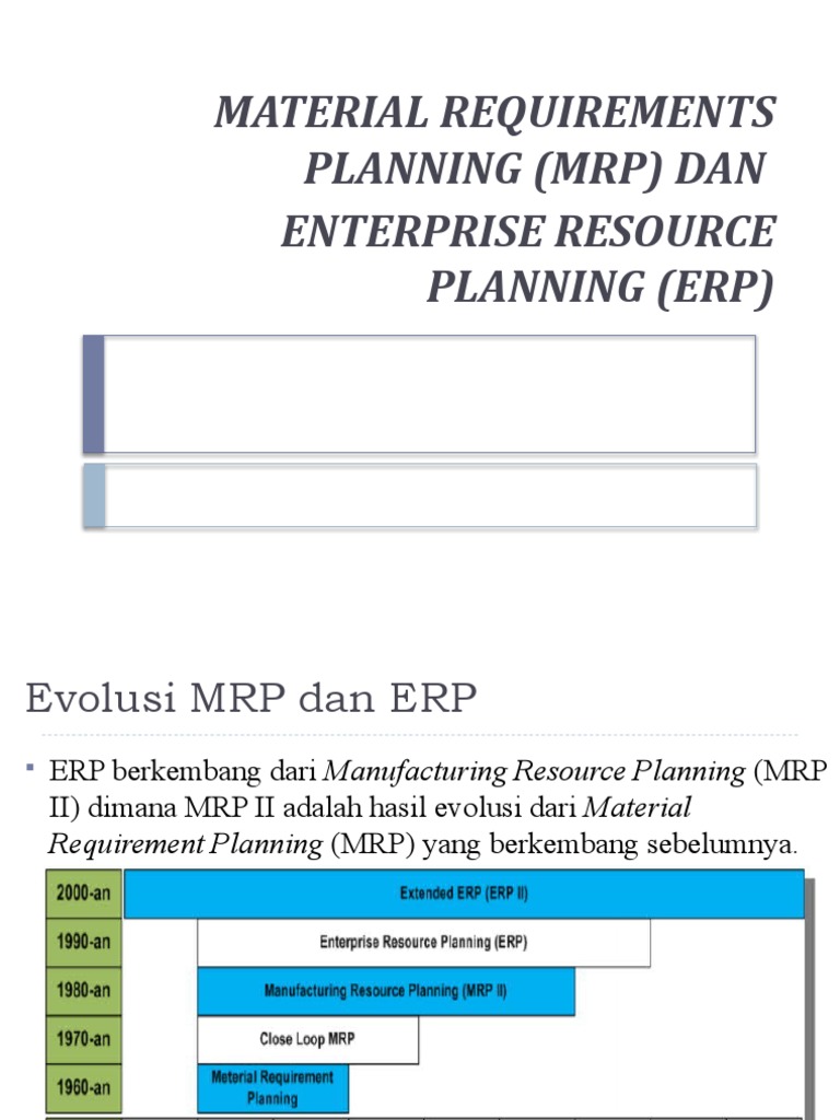 Panduan Lengkap MRP dan ERP | PDF | Bisnis