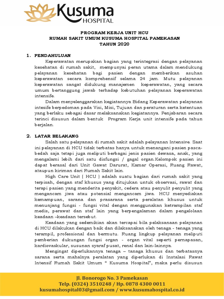Program Kerja Unit Hcu | PDF | Bisnis