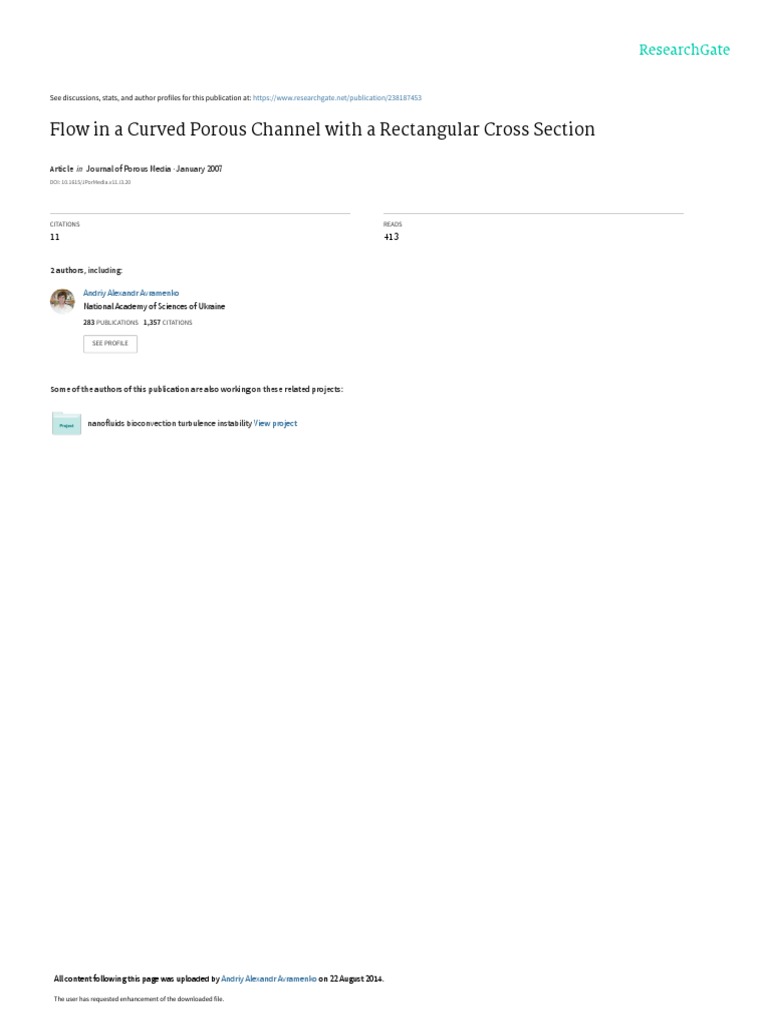 2008, A. A. Avramenko and A. V. Kuznetsov, Journal of Porous Media ...