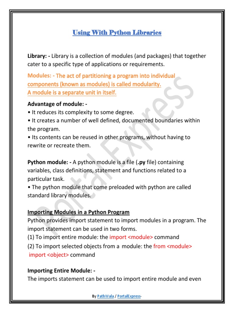 Using Python Libraries | PDF | Modular Programming | Python (Programming Language)