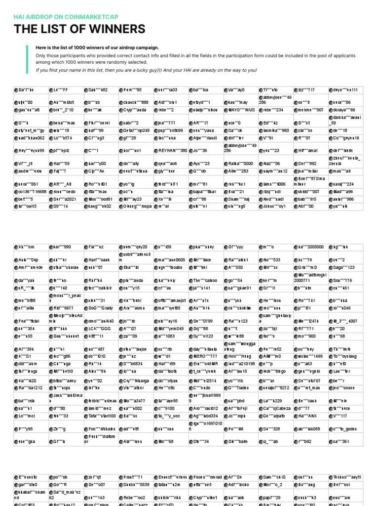 The List of Winners | PDF