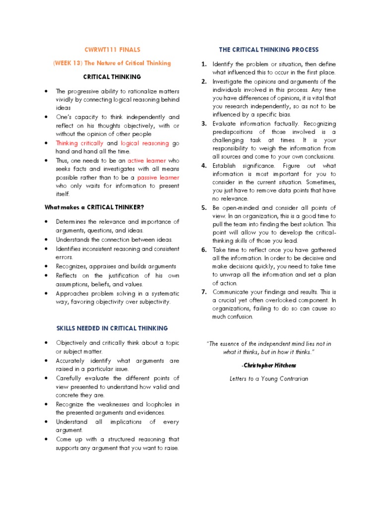 Developing Critical Thinkers: A Guide to Overcoming Common Barriers to Critical Thinking in the ...