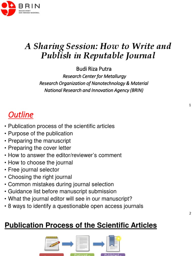 A Sharing Session - How To Write and Publish in Reputable Journal (Budi Riza Putra, PHD) | PDF ...