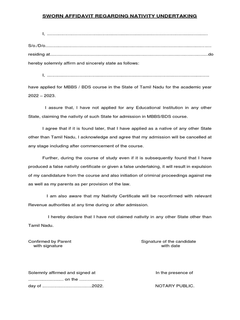 Sworn Affidavit | PDF | Affidavit | Judiciaries