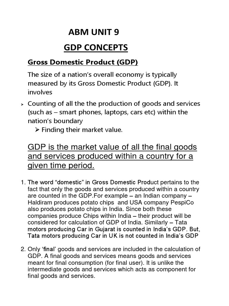 GDP Concept Theory | PDF | Gross Domestic Product | National Income And ...